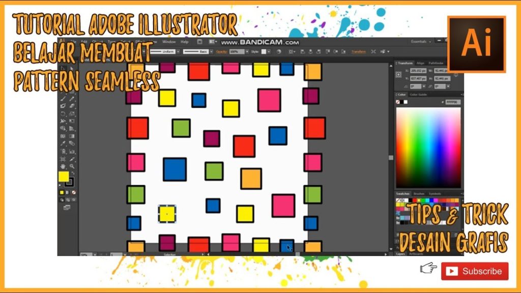 Adobe Illustrator – Tutorial Belajar Desain Grafis – Membuat Pattern ...