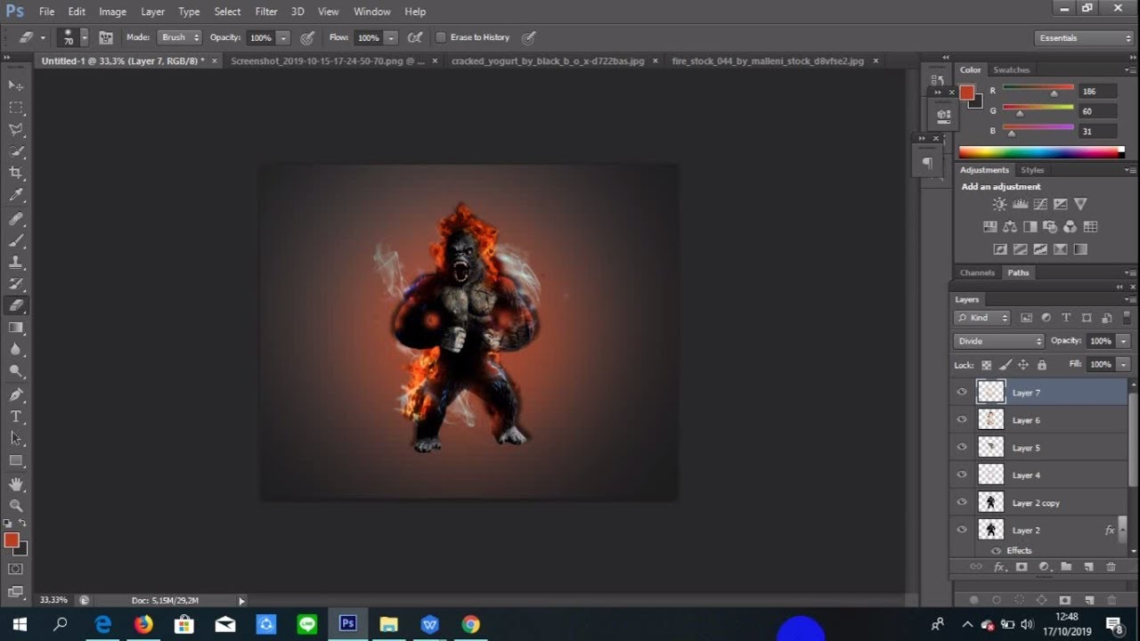 [Desain Grafis] Tutorial Manipulasi Gorila Api di Photoshop – Blog Okuta