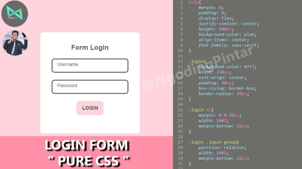 Cara Desain Form Login Keren Hanya Dengan Html Dan Css 1 Tutorial Html Css And Javascript