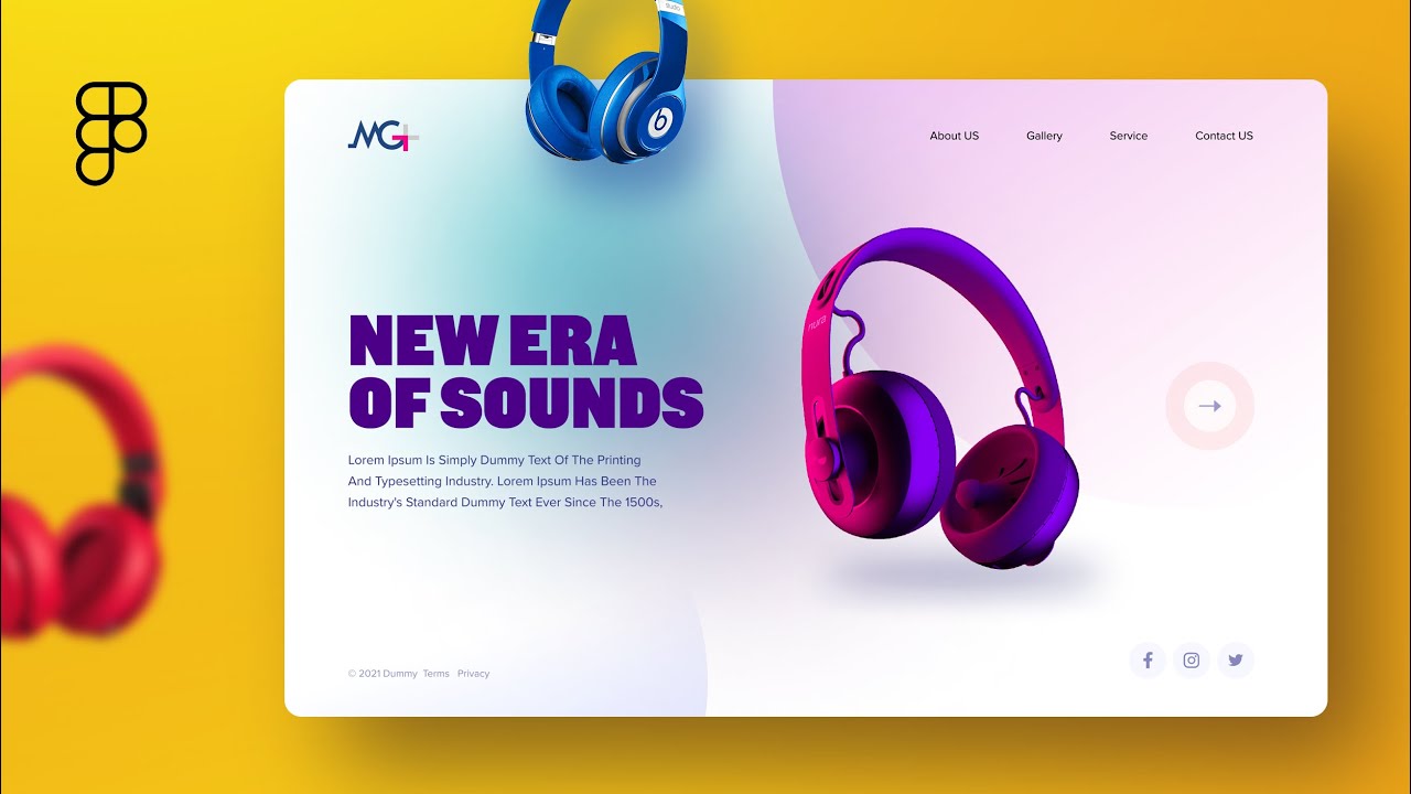 Headphones website in Figma (Design + Prototype) #figma #uidesign #Landingpage – Blog Okuta