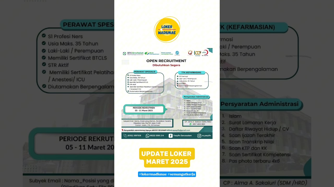 LOWONGAN KERJA MADIUN UPDATE TERKINI MARET 2025 #kerja #loker # ...