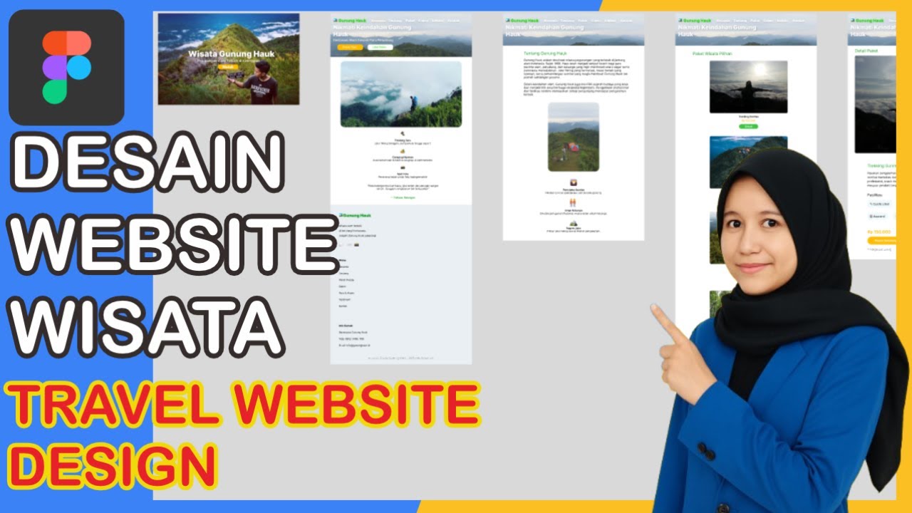 Desain Website Wisata Gunung Hauk di Figma | Figma Travel Website ...